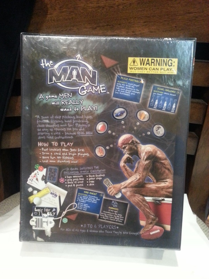 The Man Game Board Game - warning Women can play but they better not ...