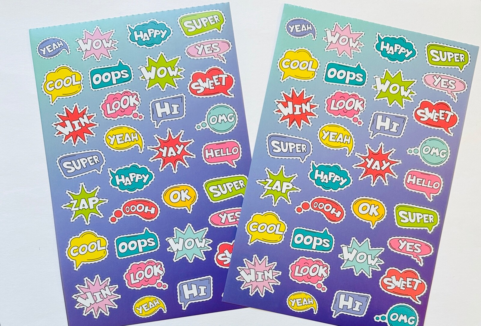 2 Sheets Word Captions Phrases Stickers Craft Planner Supply Scrapbook ...
