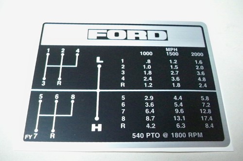 C5NN7B292FY Shift Pattern Decal for Ford Tractor 2000 3000 (2600 3600 ...