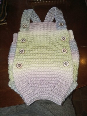 Homemade Crochet Baby Romper Size 3-6 Months | eBay