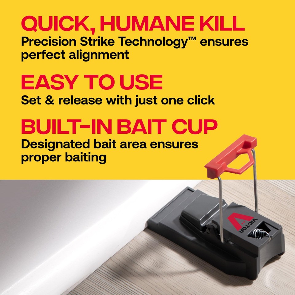 Victor M123SSR Quick-Kill Easy Set Mouse Trap, 6 Reusable 6 Traps, Gray ...