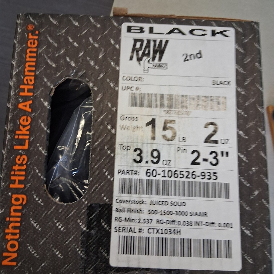 Hammer Raw Solid Black bowling ball 15 LB new in box #034 | eBay
