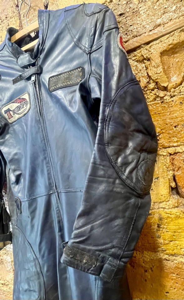 Ken Buckmaster Lewis Leathers Triumph Racing Suit + 1975 Certificate ...