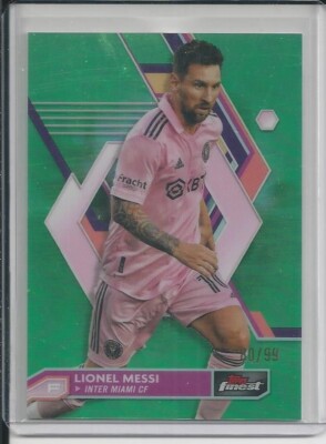 2023 Topps Finest MLS #1 Lionel Messi Neon Green Refractor Inter Miami ...