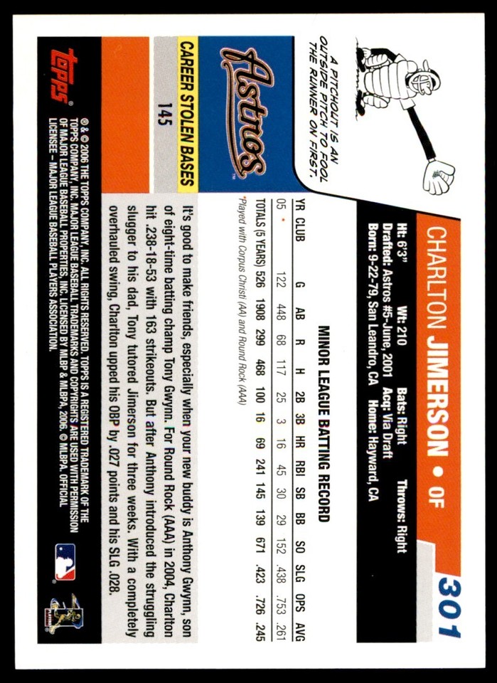 2006 Topps Charlton Jimerson . Houston Astros #301 | eBay