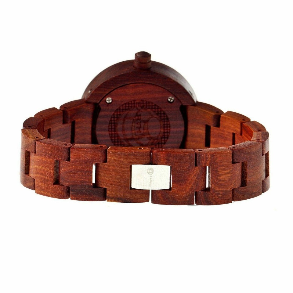 NEW Earth EW2507 Unisex Eco-Friendly Multi-Color Stripe Dial Red Wood ...