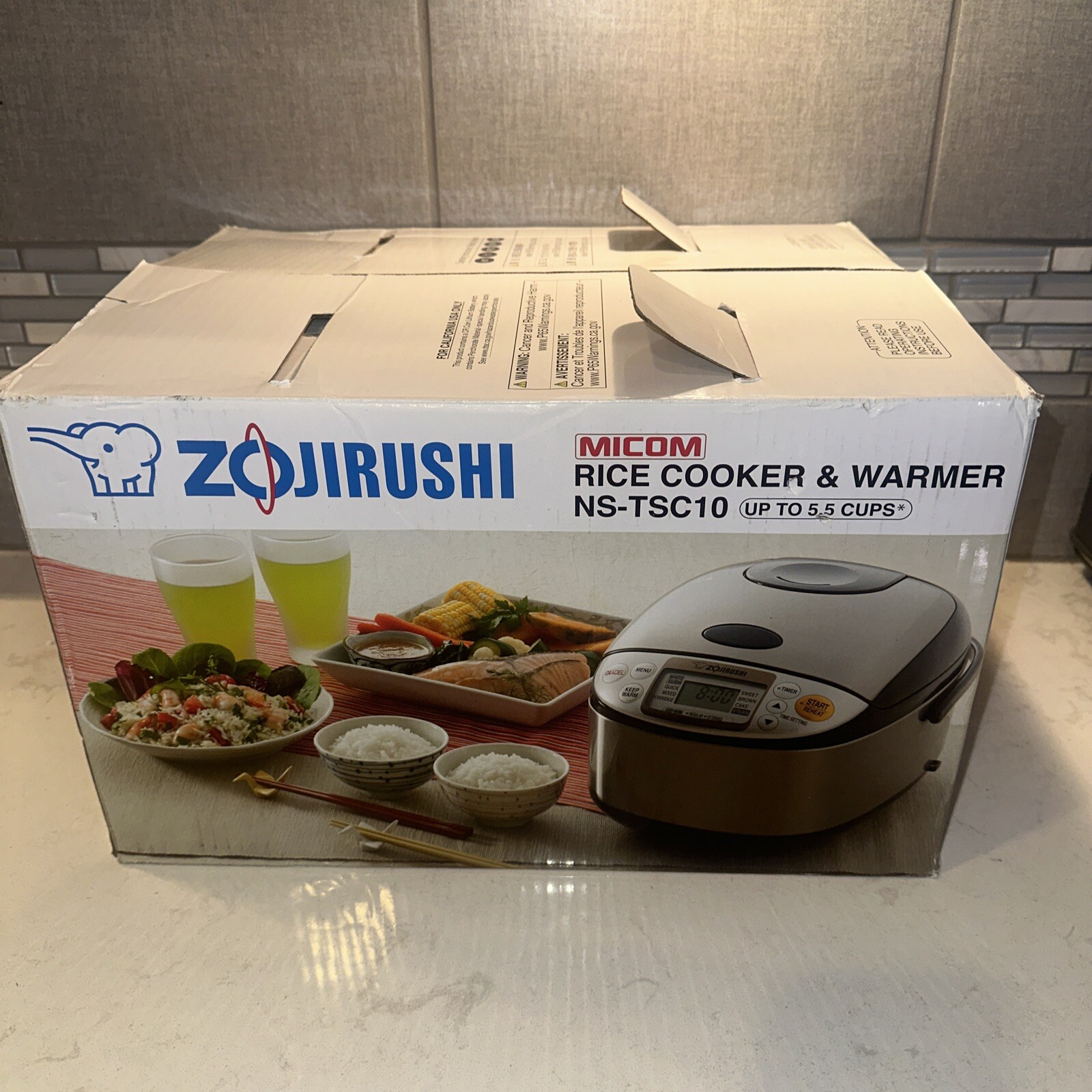 Zojirushi NS-TSC10 5-1/2-Cup Micom Rice Cooker Warmer Stainless Brown ...