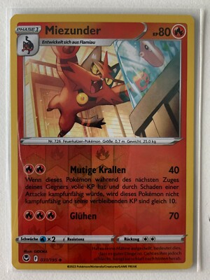 Pokemon Karte - Miezunder 031/195 Reverse Holo Silberne Sturmwinde DE ...