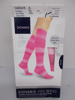 SIGVARIS 143C WOMENS 15-20mmHg COMPRESSION MICROFIBER SHADES KNEE HIGHS ...