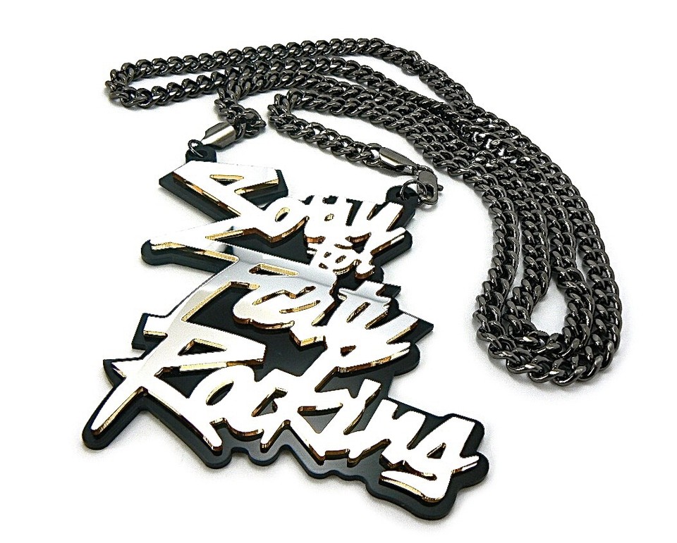 Sorry For Party Rocking Necklace Reflective Acrylic 36 Inch Cuban Chain ...