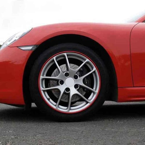 8M RED Car Wheel Hub Rim Edge Protector Ring Tire Guard Sticker Line ...