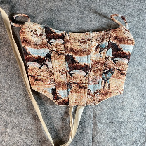 Tapestry Horse Western Cowgirl Corset Bustier Top Sz M | eBay