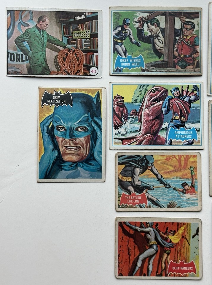 Vintage 1966 Topps Batman Trading Cards Blue, Red, Black (17) Card Lot ...