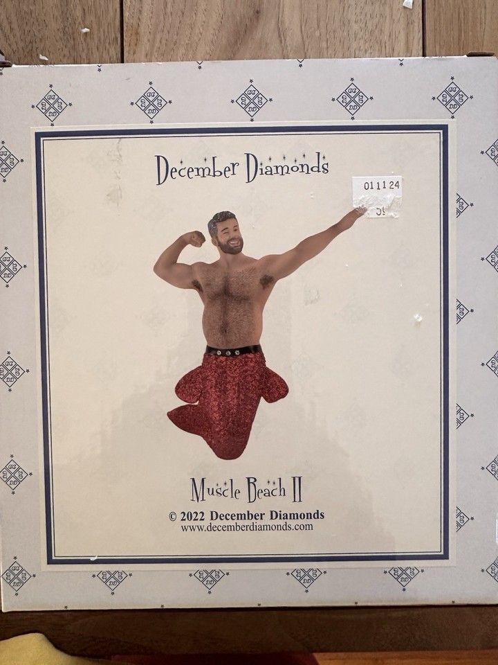 December Diamonds MUSCLE BEACH II Merman Ornament 2022 New in Box MEN ...
