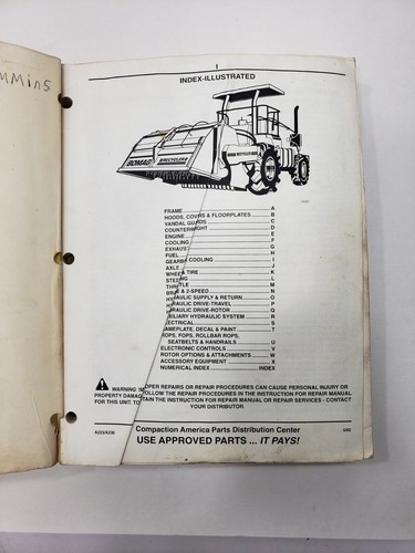 Bomag Spare Parts Catalog Recycler & Stabilizer MPH 362 364 454 Cat No ...