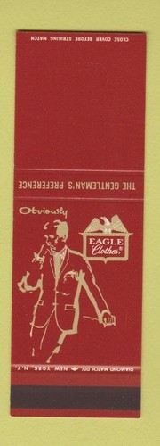 Matchbook Cover - Eagle Men's Clothes SAMPLE | eBay