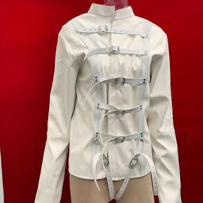 Adult Asylum Straight Jacket Costume S/M L/XL BODY HARNESS Restraint ...