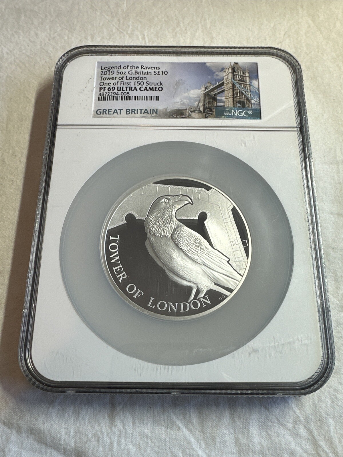 2019 5oz Legend Of Ravens Tower London NGC Grade PF69 Silver Proof Coin ...