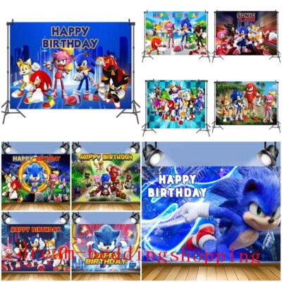 Sonic The Hedgehog Birthday Photography Backdrop Party Studio Decors ...