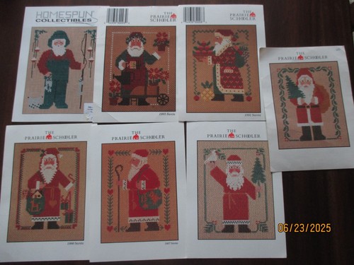 Lot of 6 The Prairie Schooler SANTA Cards Cross-stitch Charts + Bonus ...