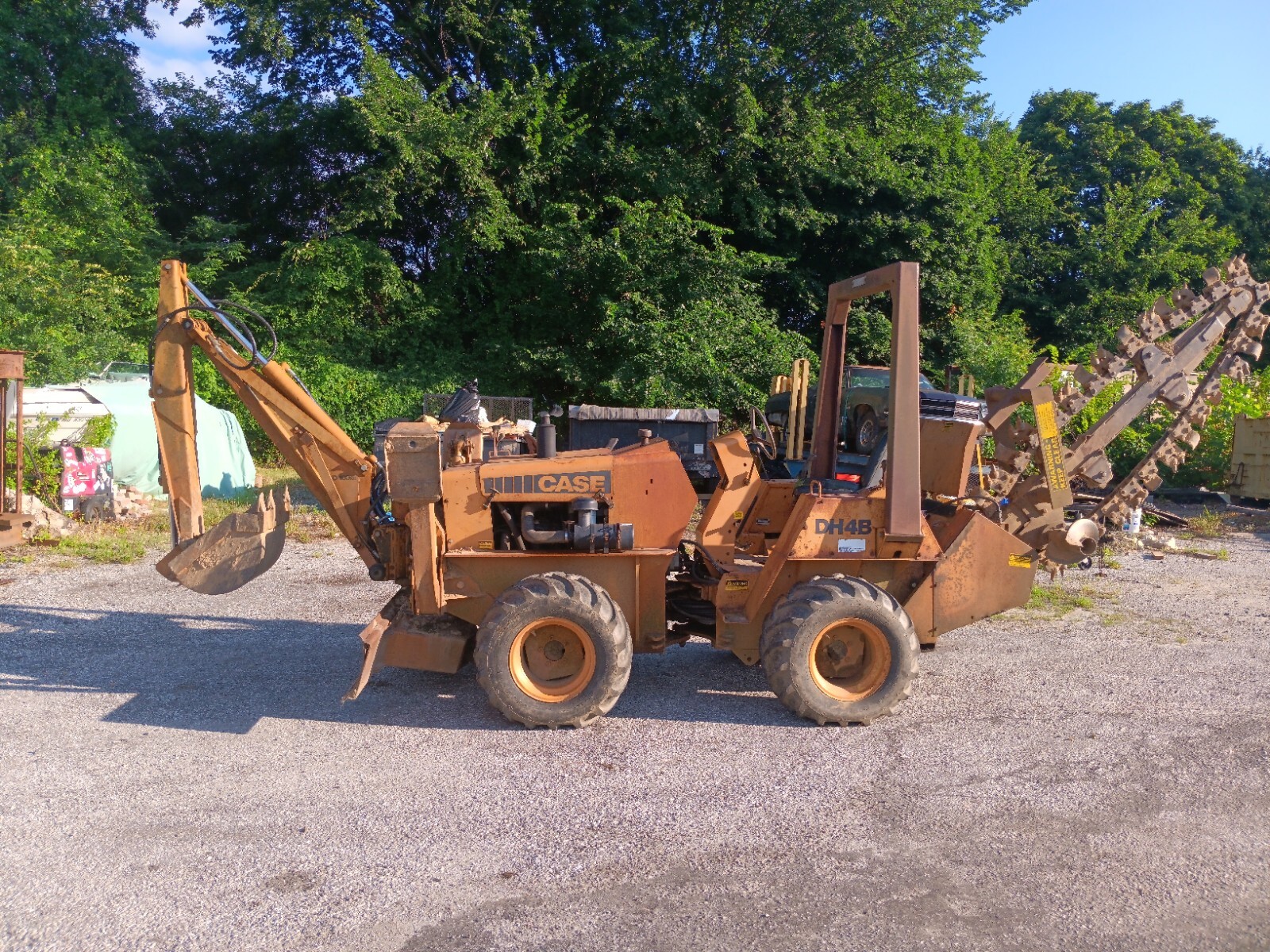 CASE DH4B 4x4 BACKHOE, TRENCHER w 6 WAY BACKFILL BLADE COMBO | eBay