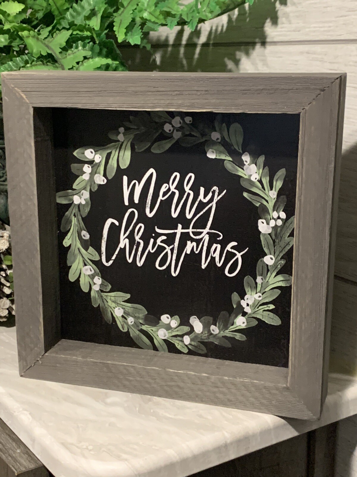 Merry Christmas Rustic Tabletop Primitive Country Block Sign Christmas ...