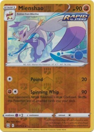 Mienshao Reverse Holo Pokemon TCG Card 077/163 | eBay