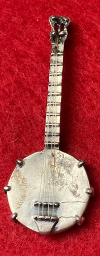 VINTAGE SILVER TONE BANJO WITH CORDS LOOKS HOME MADE | eBay