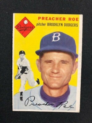 1954 Topps Baseball Preacher Roe Brooklyn Dodgers Card #14 | eBay