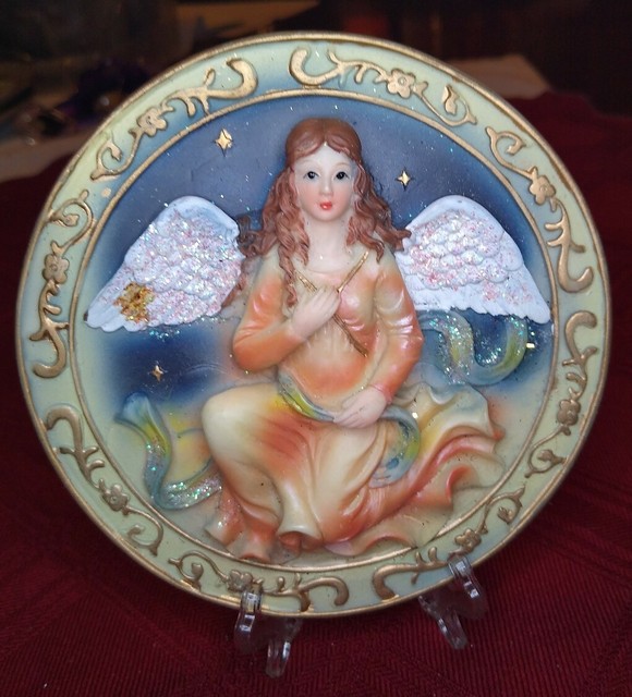 Small Decorative 3d Embossed Angel Plate Handcrafted With Easel for ...