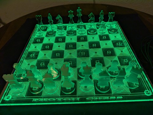 Photon Chess Set - LED Lighted Board - Green | eBay