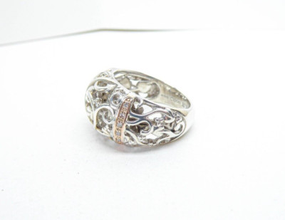 Clogau Gold Silver & Rose Gold Am Byth Diamond Ring Size O RRP £340 ...