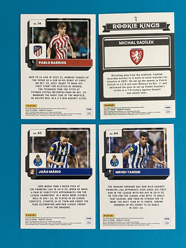 2022-23 Donruss soccer RC Rookie card Lot - Taremi / Sadilek / Mario ...