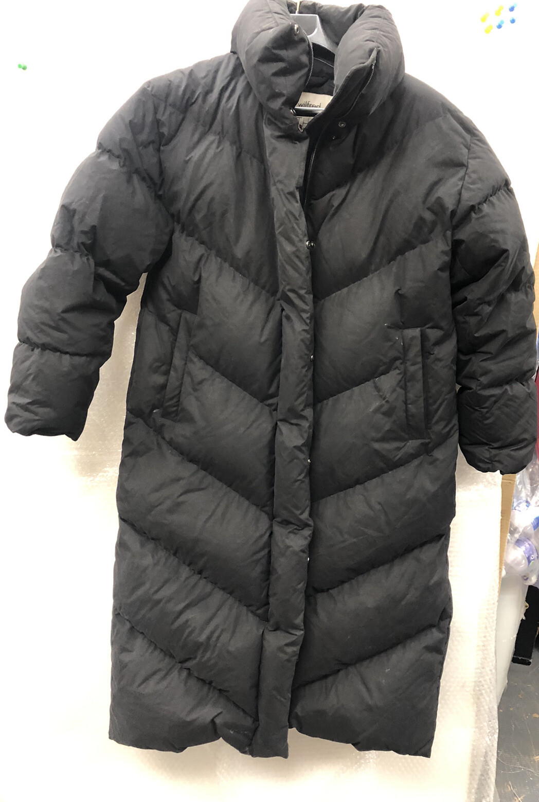 Wilfred Cloud Puff Long Coat Black Size S - Gem