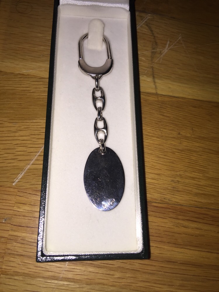VINTAGE Pierre Cardin Silver -Tone "P" Logo Keychain … - Gem
