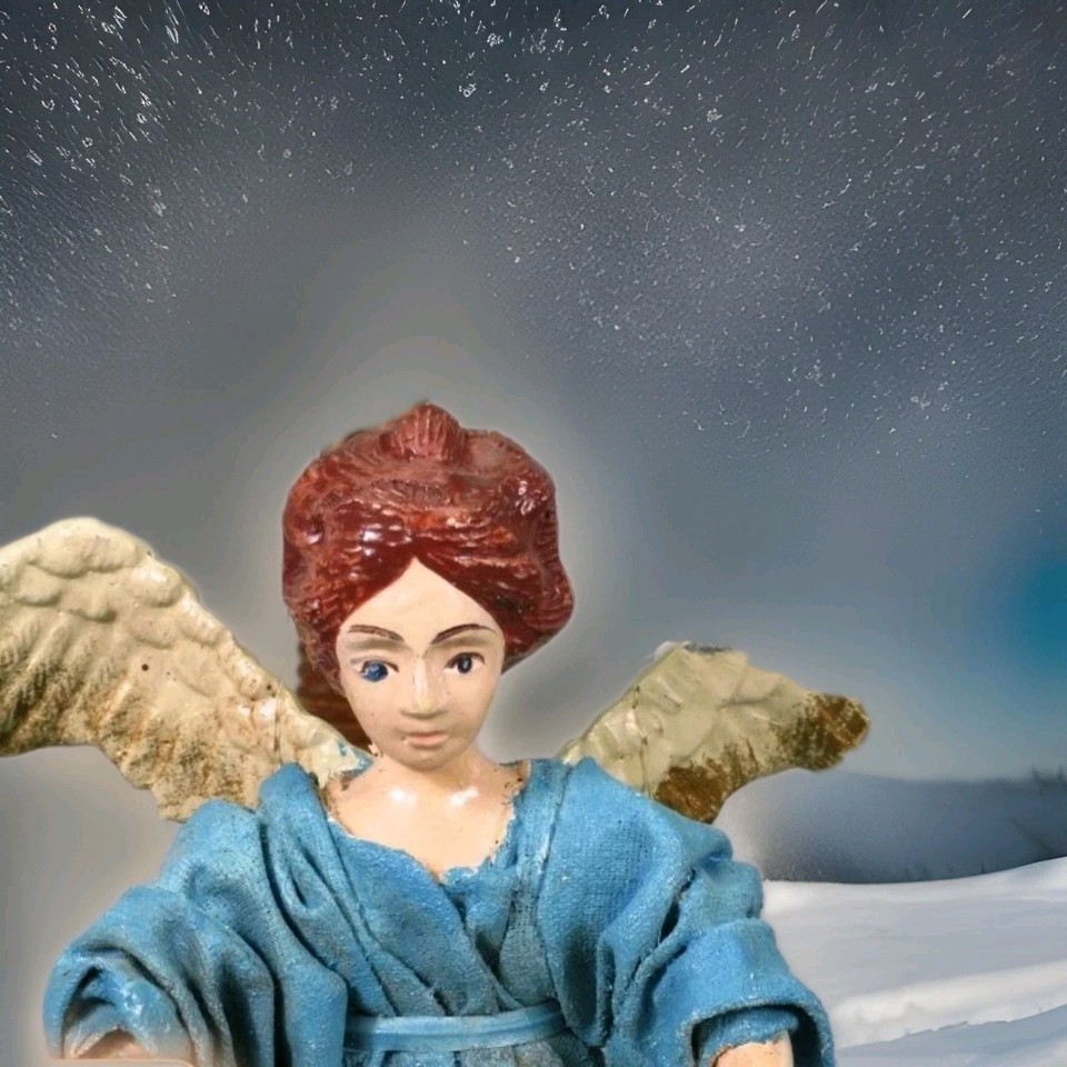 Vintage Cartapesta Angel Ornament Paper Mache Christmas Italy Blue ...