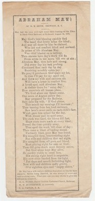 1870s song sheet "Abraham May" blinded blasting on Utica & Black River ...