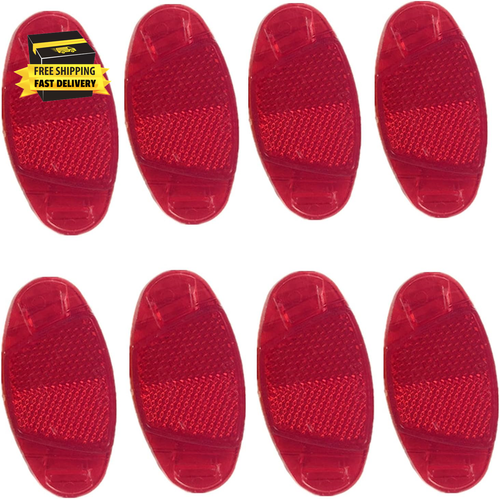 8 Pcs Oval Reflector Bicycle Spoke Signage Decoration Safe Warning Red ...