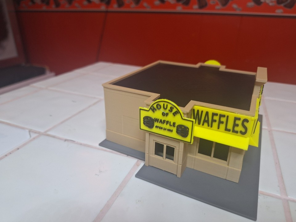 Ho House of Waffles Fast Food Building Built Ho Scale Train Building | eBay