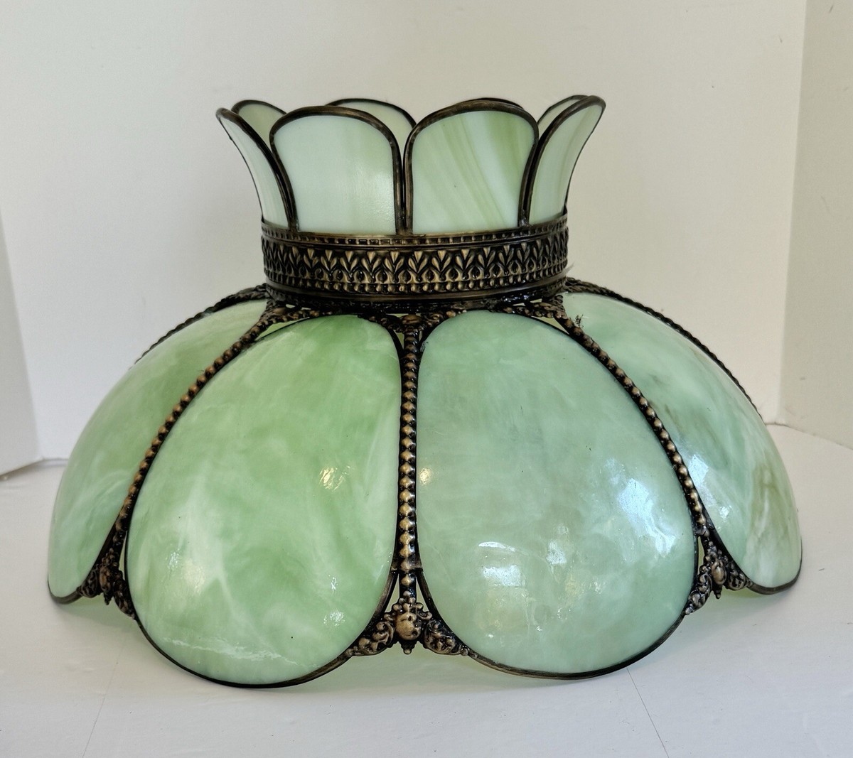 Antique Green Glass Lamp Shade Replacements Vintage Green Glass Light