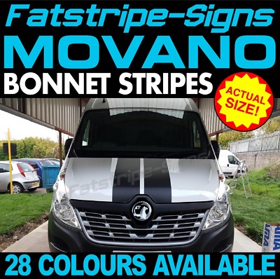 to fit VAUXHALL MOVANO BONNET STRIPES GRAPHICS STICKERS DECALS CAMPER ...