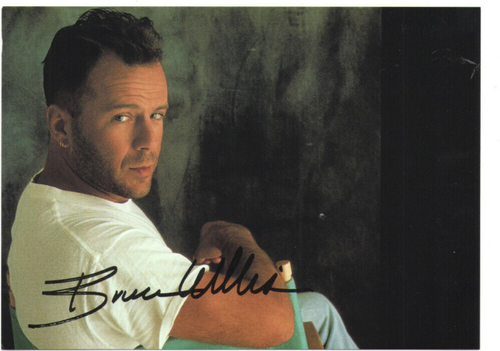 VINTAGE BRUCE WILLIS COLOR PHOTO! SIGNED IN MARKER! 7x5"! AUTOGRAPH ...