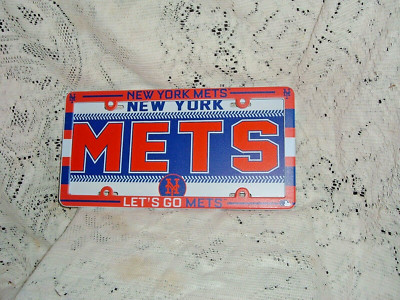 NEW YORK METS PLASTIC LICENSE PLATE TAG AND FRAME DEAL 6" X 12" NEW ...