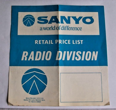 Sanyo MINI POSTER Leaflet Catalogue 1973 Record Player Cassette Player ...