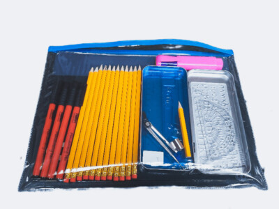 37 Pcs School Stationary Math Set Kids Geometry HB Pencils Ruler ...