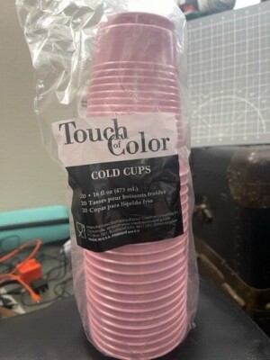 Creative Converting Touch of Color Plastic Cups, 16 oz, Classic Pink ...