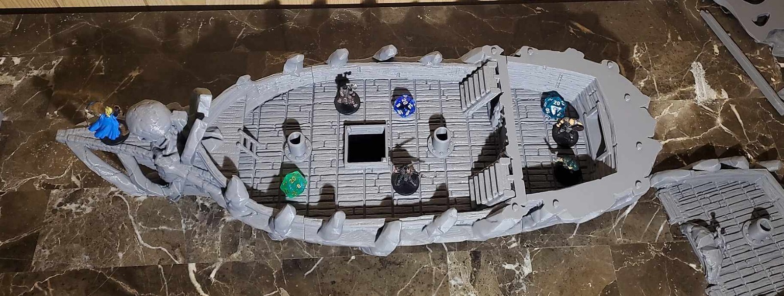 Undead Galley Pirate Ship Boat Terrain Scenery D&D 28mm Miniature DnD ...