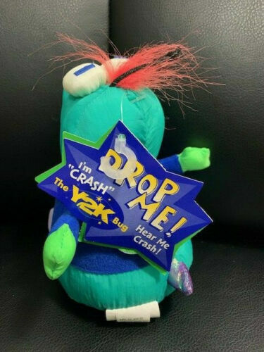 Y2K BUG I'M CRASH DROP ME PLUSH 7 INCH HALLMARK TOY VINTAGE+NEW WITH ...