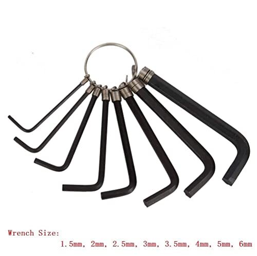 8 pcs Hexagon Key Wrench Set with Keychain Allen Wrench Bike Repair ...
