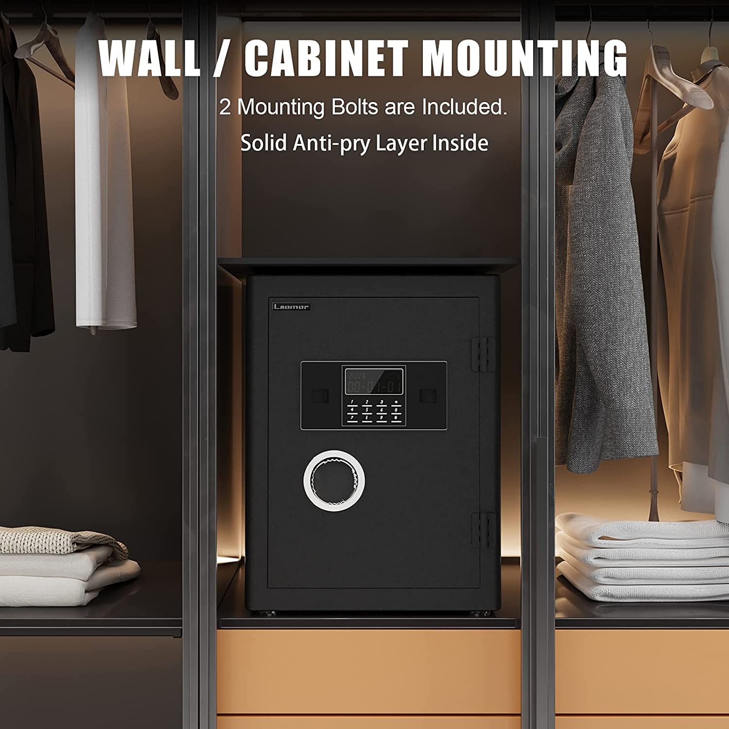 Safe Box, 2.05 Cubic Feet Security Safe for Home and Office Cabinet ...